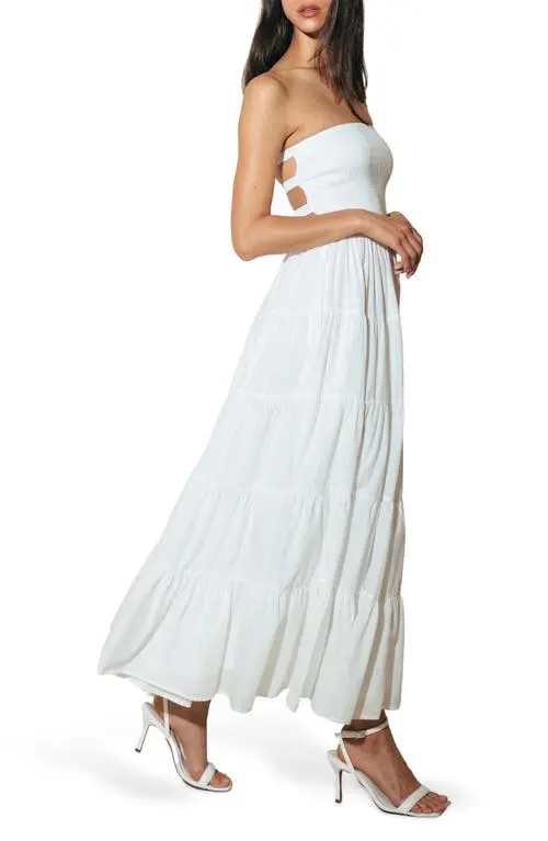 FREEMARKET Strapless Tiered Maxi Dress
