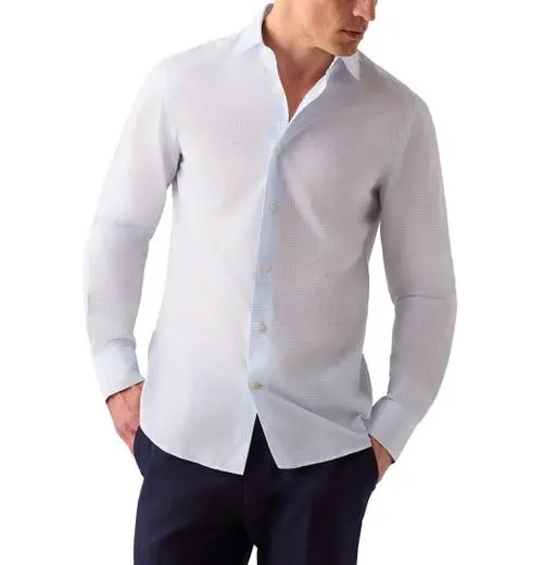 Robert Talbott Reynolds Micro Print Shirt - Navy/blue
