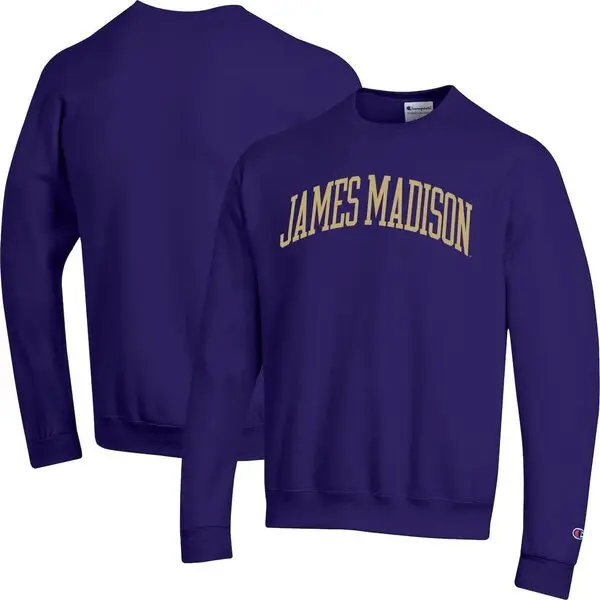 Champion James Madison Dukes Basic Arch Fleece Pullover Sweatshirt - Purple