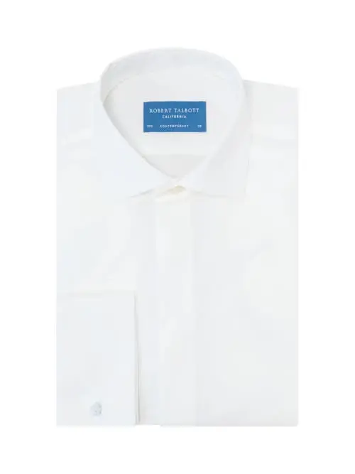 Robert Talbott Reynolds Hidden Placket Formal Shirt In Contemporary Fit - White