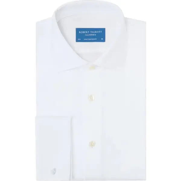 Robert Talbott Reynolds Pique Bib Formal Shirt In Contemporary Fit - White