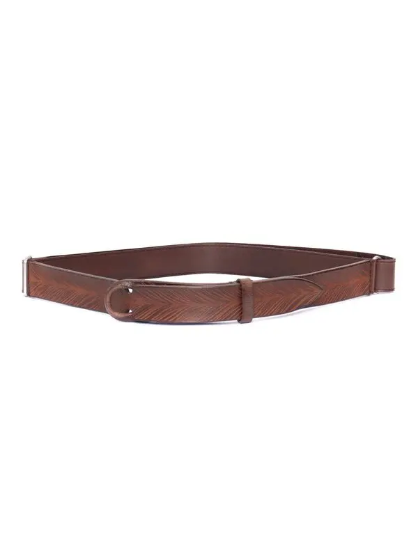 ORTIGNI Calf Leather Belt - Brown