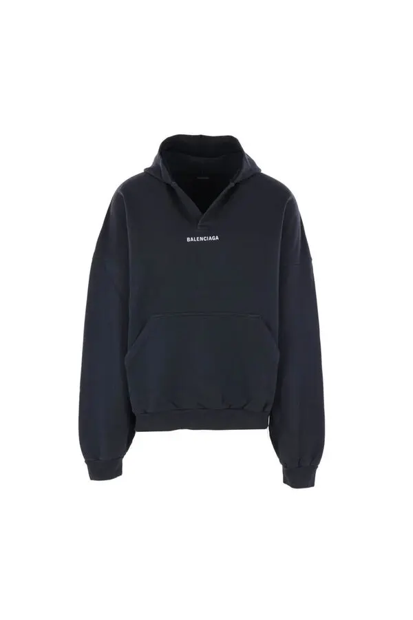 Balenciaga Cotton Sweater - Faded Black+white