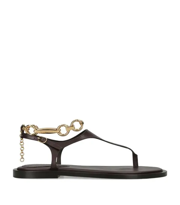 Zimmermann Leather Thong Sandals - Brown
