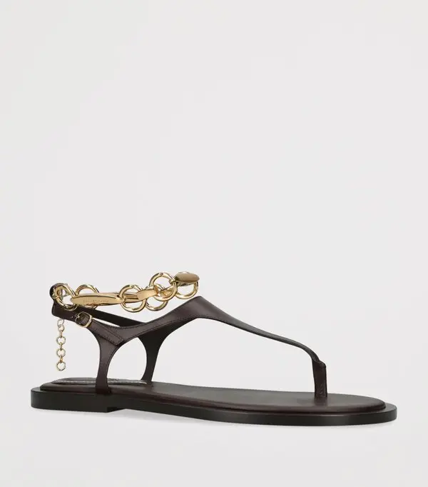 Zimmermann Leather Thong Sandals - Brown