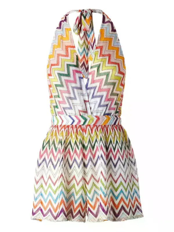 Missoni Zigzag-pattern Playsuit - White