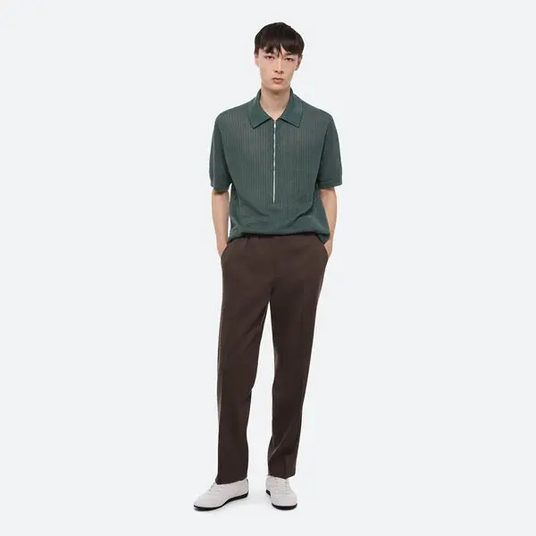 Helmut Lang Zip Polo - Blue Green
