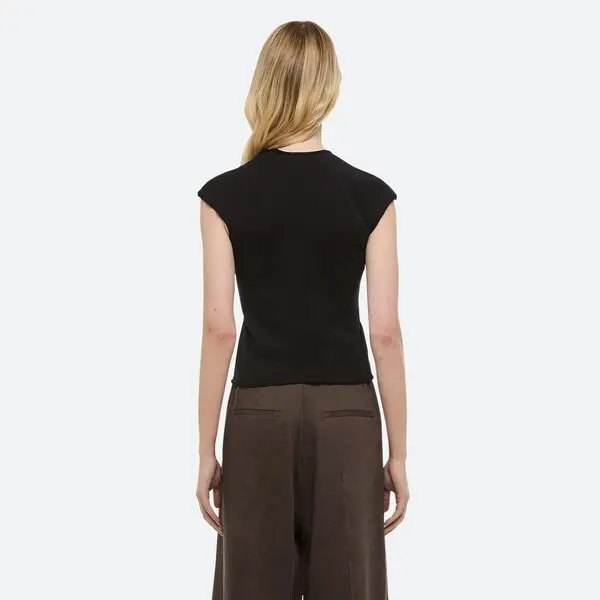 Helmut Lang Cropped Twisted Tee - Black