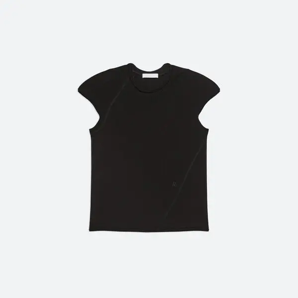 Helmut Lang Cropped Twisted Tee - Black