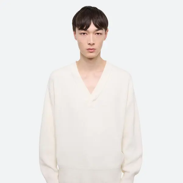 Helmut Lang Ribbed V-neck Sweater
