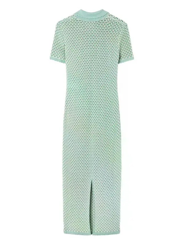 Versace Crochet Knit Polo Maxi Dress