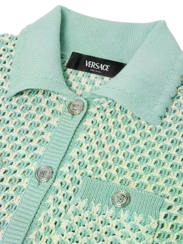 Versace Crochet Knit Polo Maxi Dress