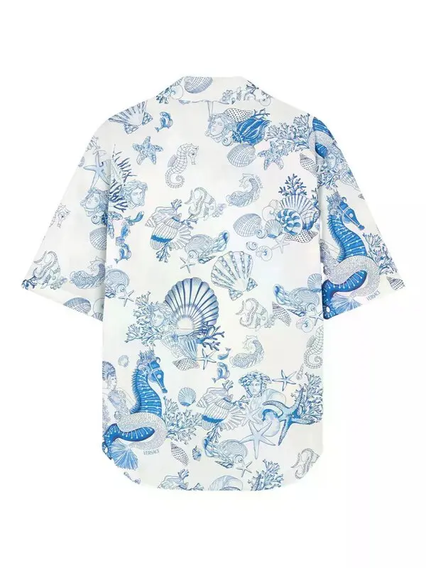 Versace Coral Theatre Cotton Shirt