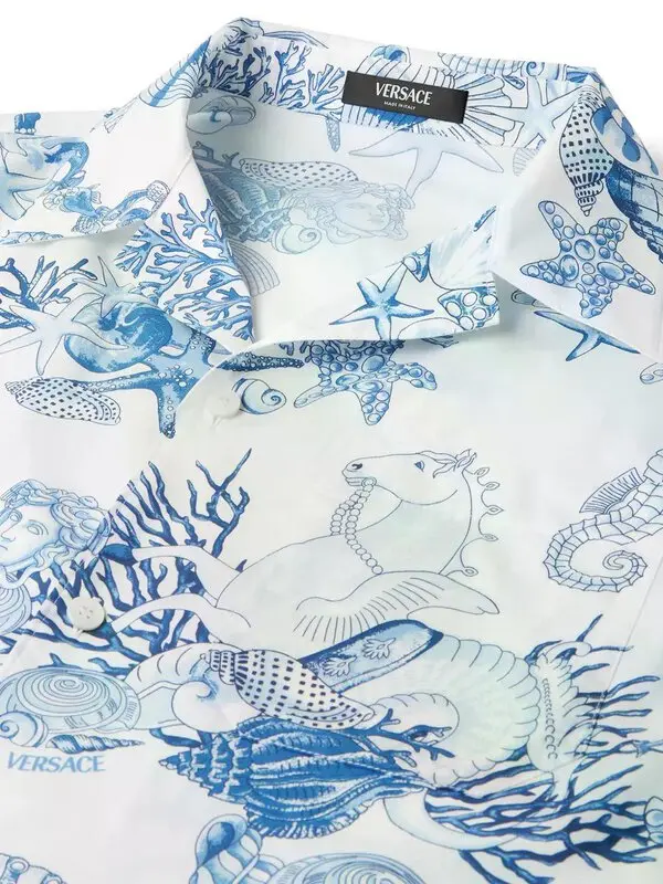 Versace Coral Theatre Cotton Shirt