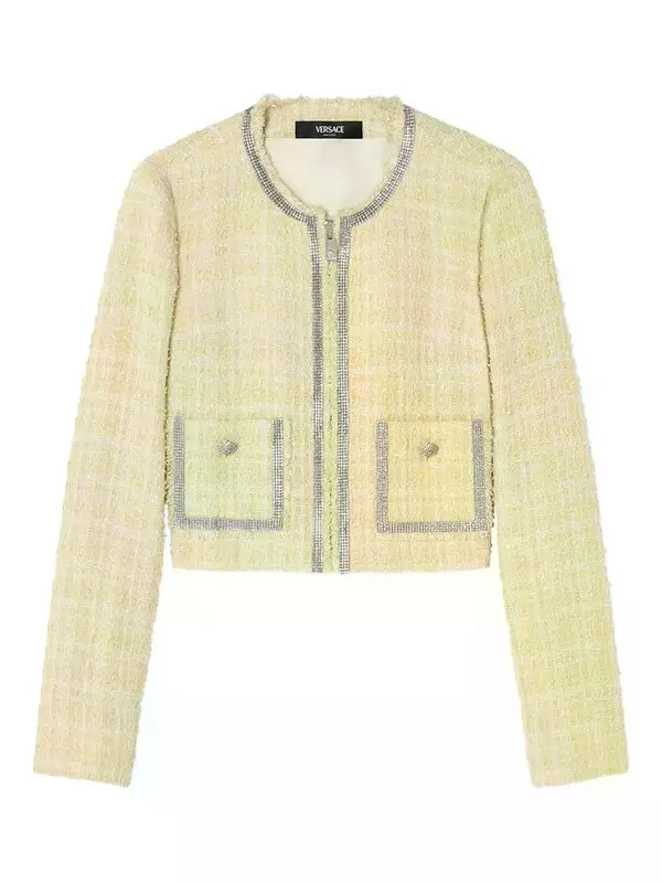 Versace Crystal-embellished Tweed Jacket