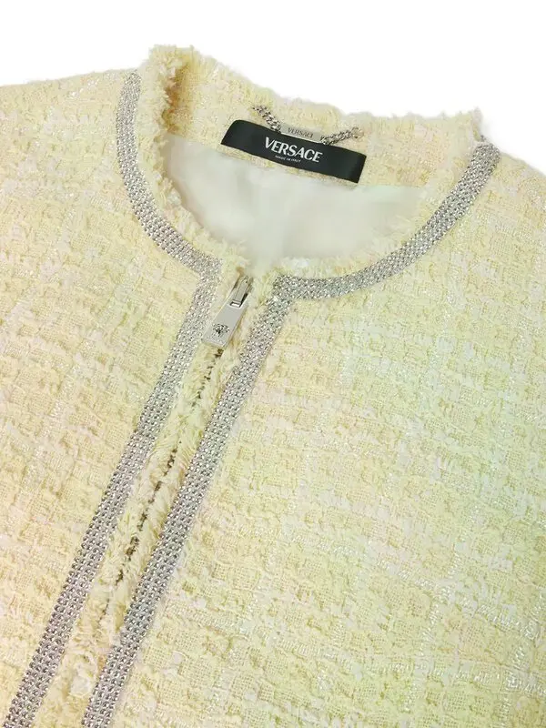 Versace Crystal-embellished Tweed Jacket
