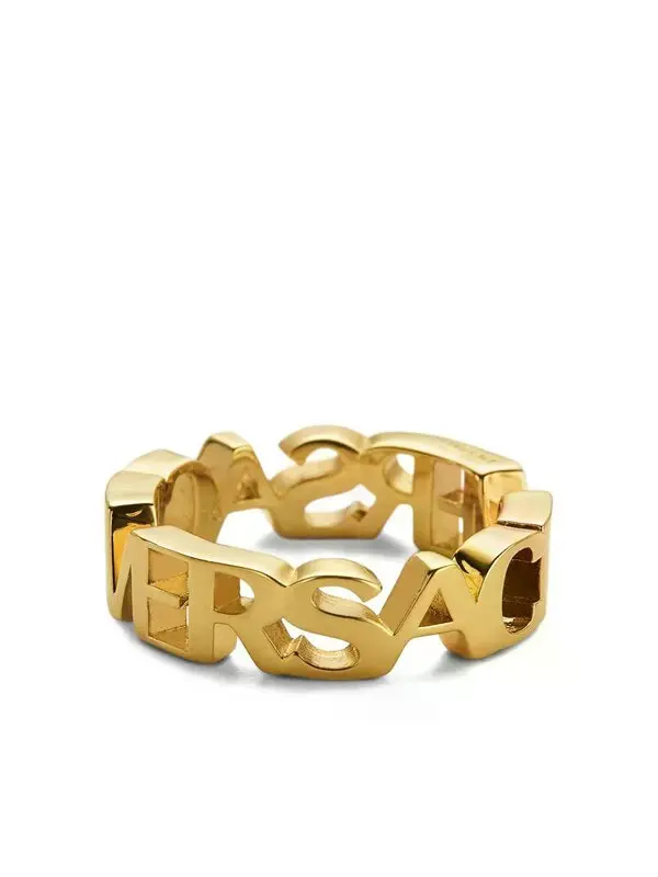 Versace Logo Letter Ring - Gold