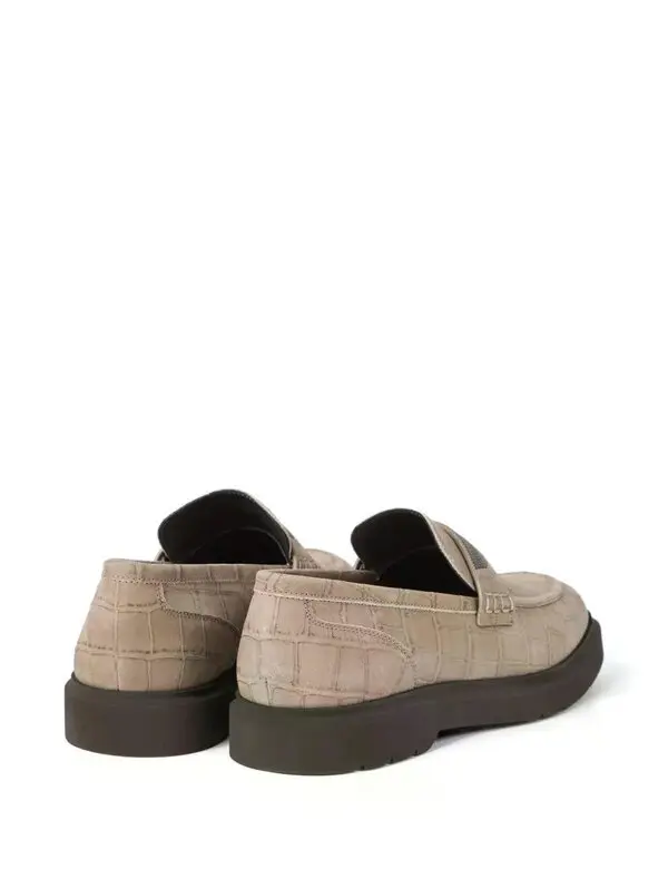 Brunello Cucinelli Leather Loafers - Neutrals