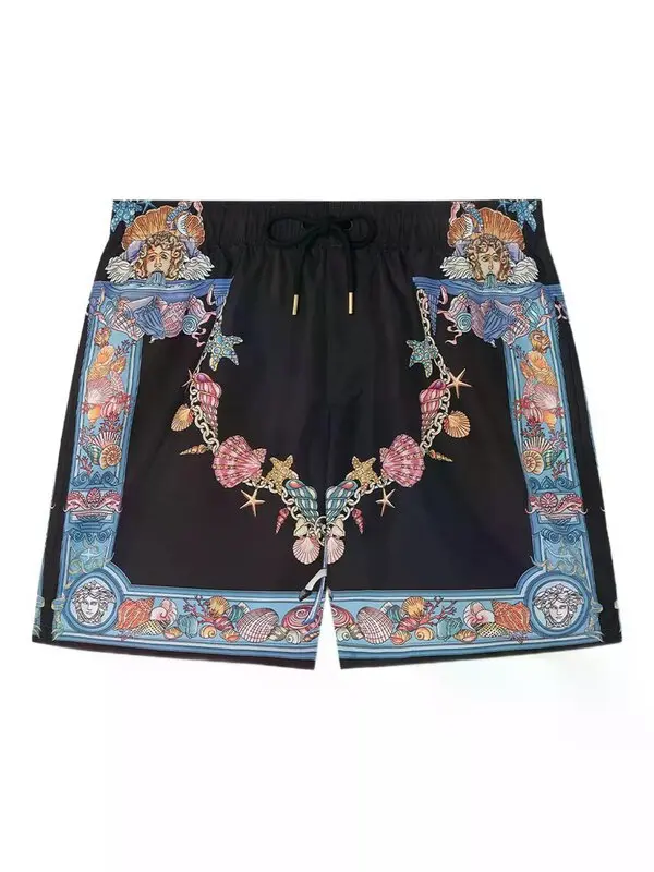 Versace Coral Theatre Swim Shorts - Black