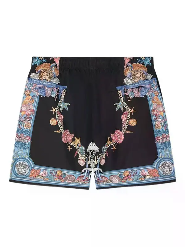 Versace Coral Theatre Swim Shorts - Black