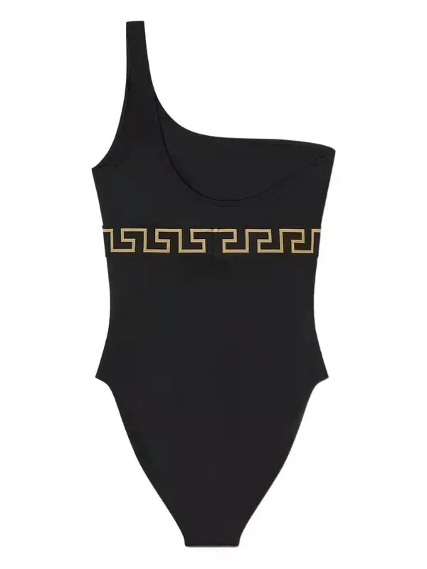 Versace Greca Border One-shoulder Swimsuit