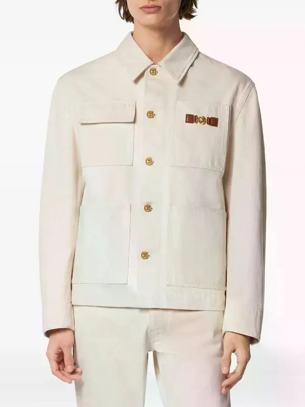 Versace Medusa Biggie Cargo Denim Jacket - Neutrals
