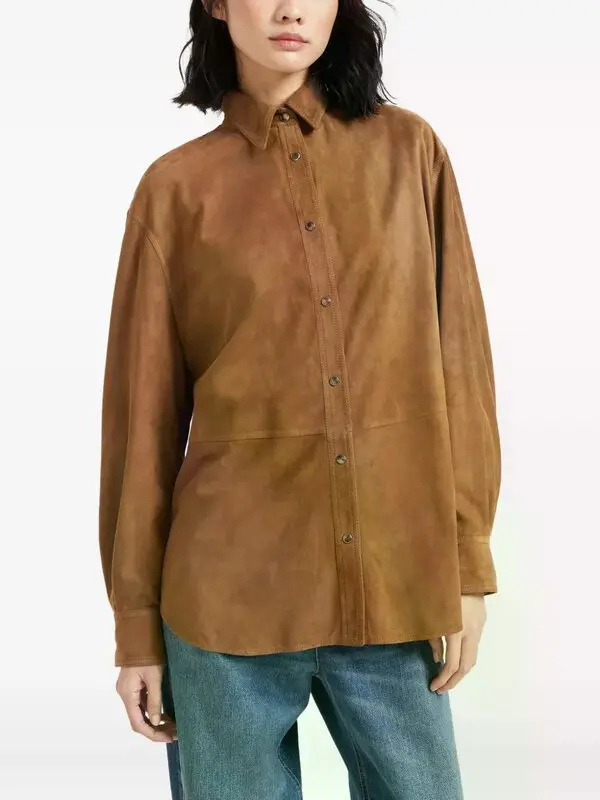 Brunello Cucinelli Leather Button-down Shirt