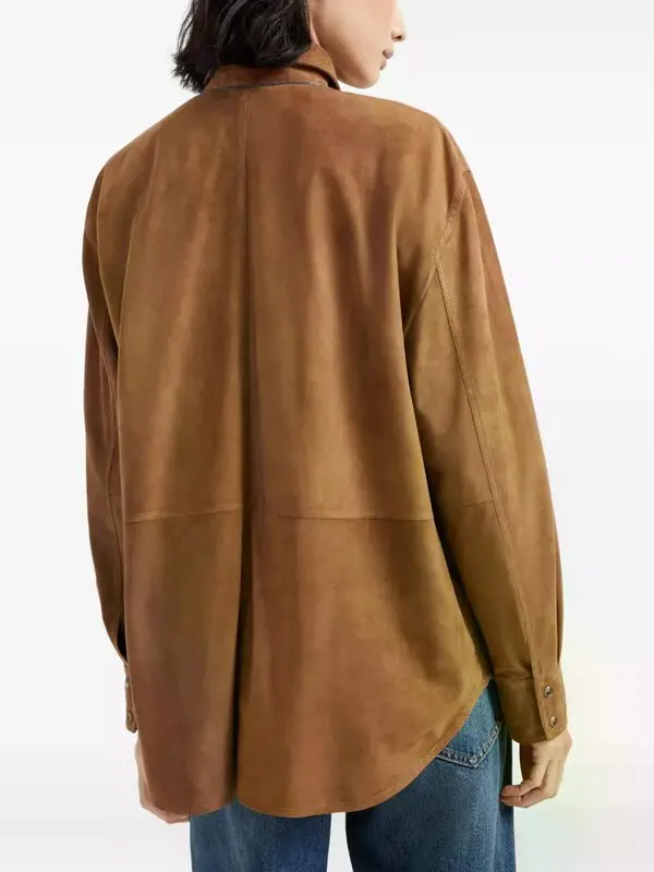 Brunello Cucinelli Leather Button-down Shirt