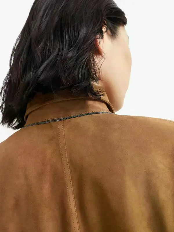 Brunello Cucinelli Leather Button-down Shirt