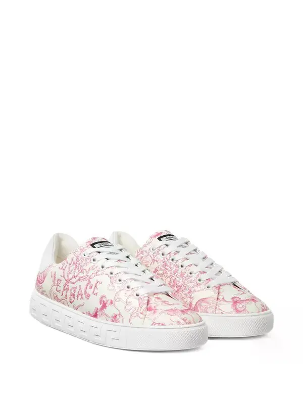 Versace Underwater Barocco Greca Sneakers - White