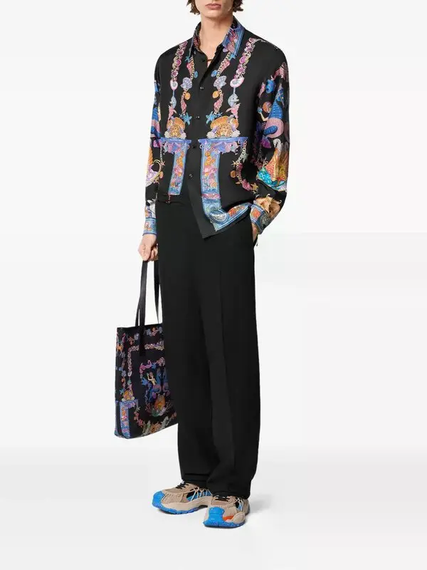 Versace Coral Theatre Silk Shirt - Black