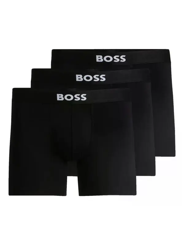 BOSS Logo-waistband Briefs - Black