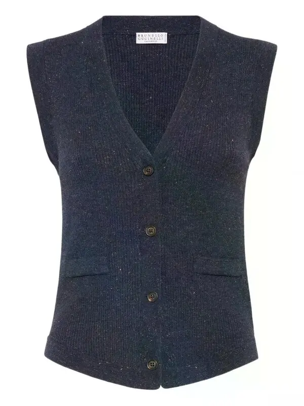 Brunello Cucinelli Button-down Vest - Blue