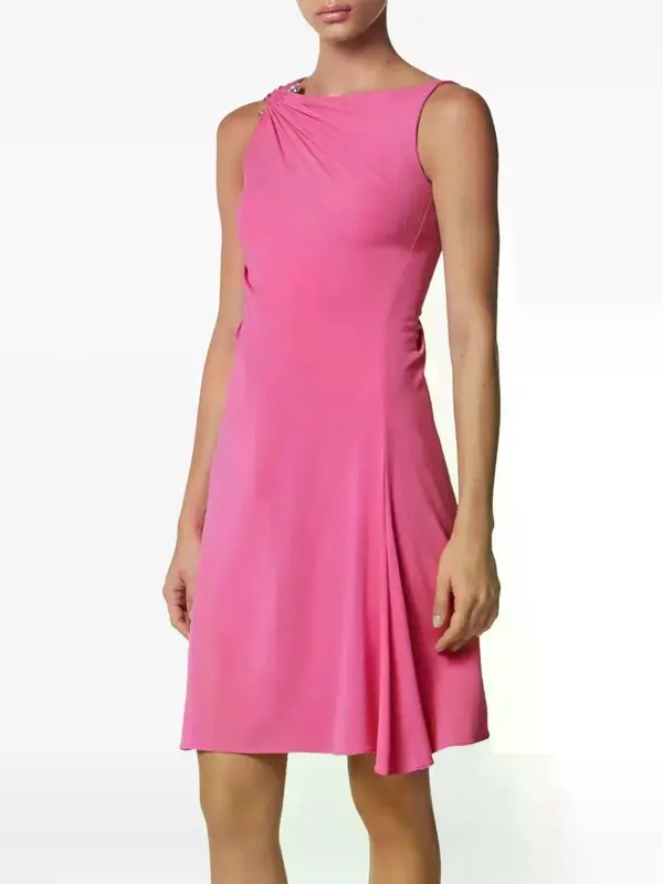 Versace Safety Pin Draped Flared Mini Dress