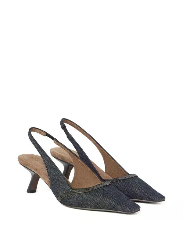 Brunello Cucinelli Leather Slingback Pumps