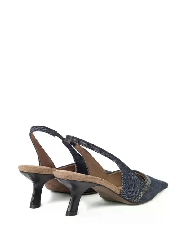 Brunello Cucinelli Leather Slingback Pumps