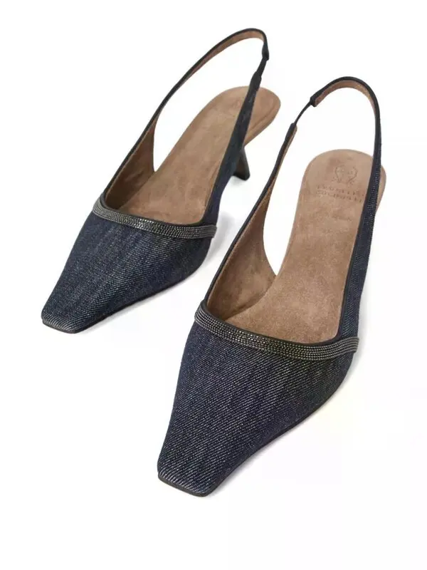 Brunello Cucinelli Leather Slingback Pumps