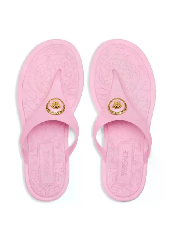 Versace Alia Metallic-detail Flip-flops - Pink