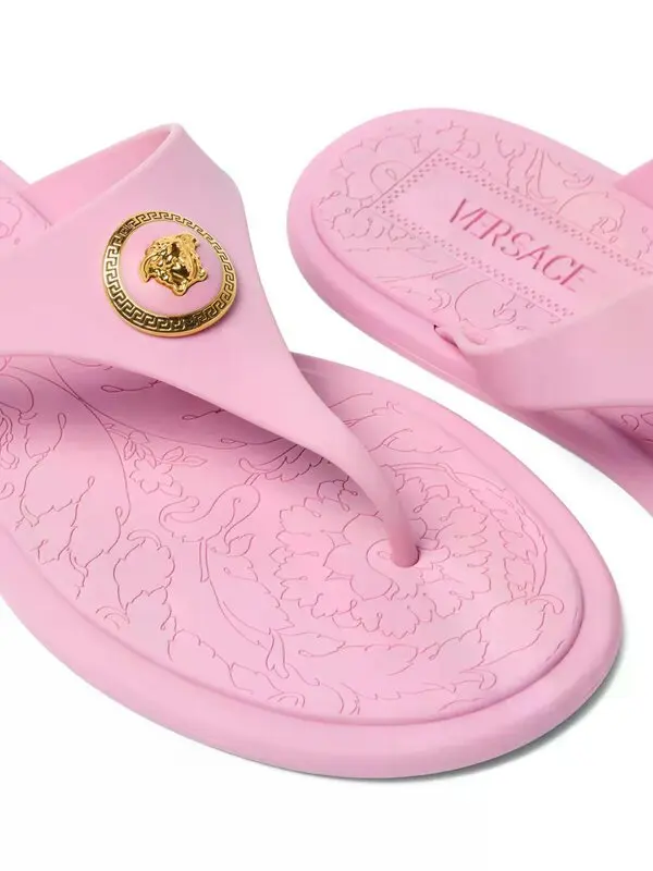 Versace Alia Metallic-detail Flip-flops - Pink