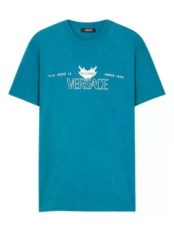 Versace Logo-print T-shirt - Blue