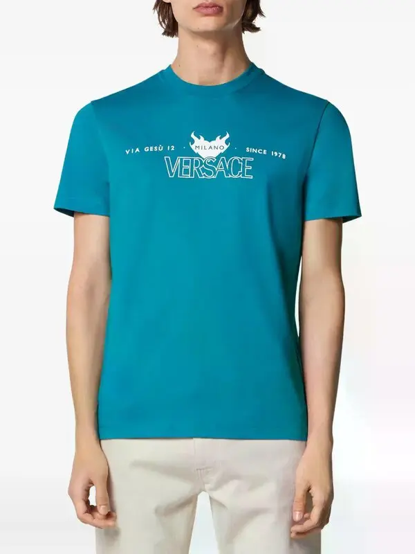 Versace Logo-print T-shirt - Blue