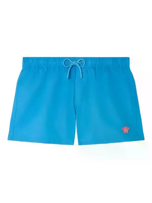 Versace Medusa-embroidered Swim Shorts - Blue