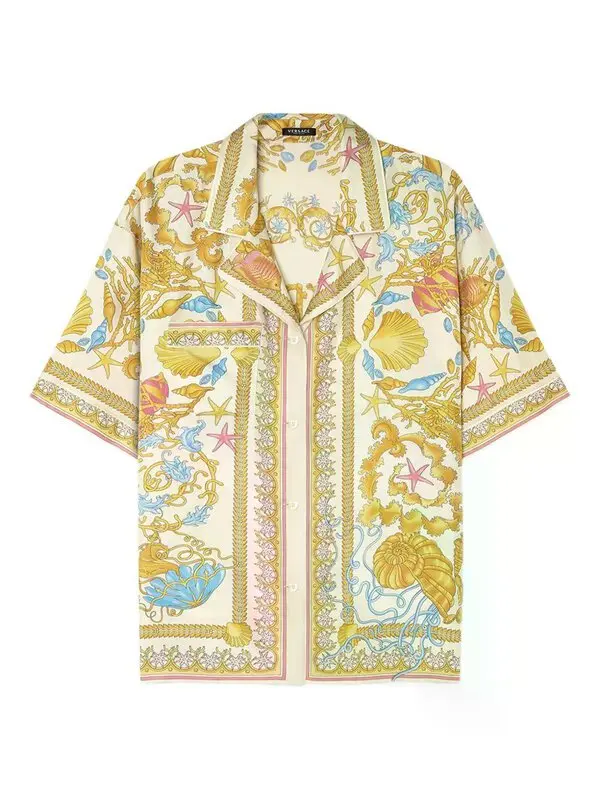 Versace Underwater Barocco Silk Shirt