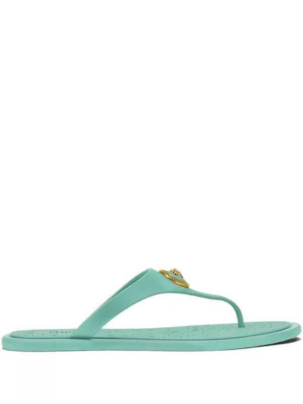 Versace Alia Embellished Flip-flops - Green