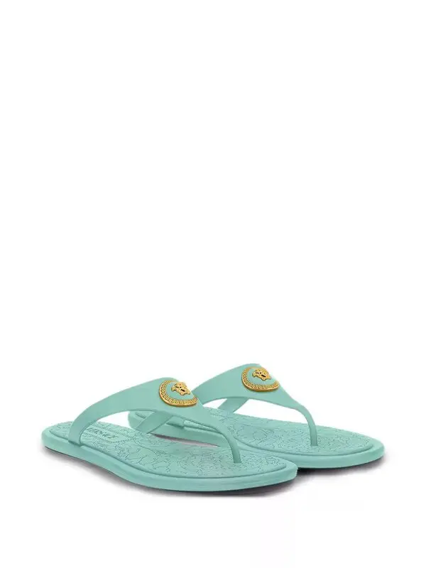 Versace Alia Embellished Flip-flops - Green
