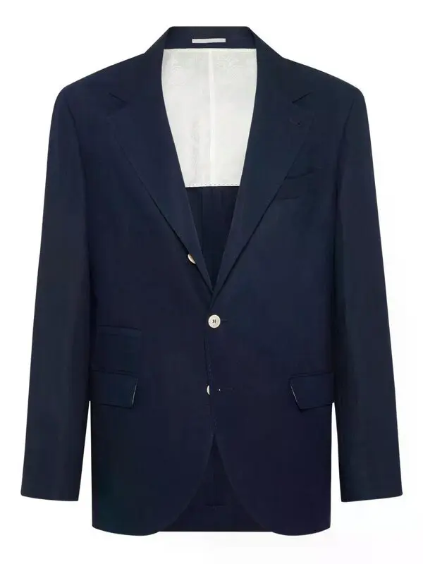 Brunello Cucinelli Linen Blazer - Blue