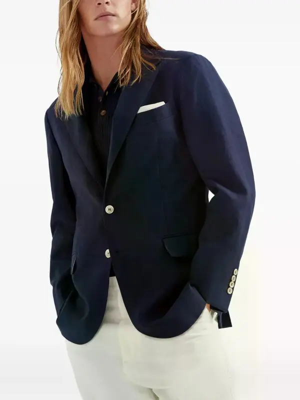Brunello Cucinelli Linen Blazer - Blue