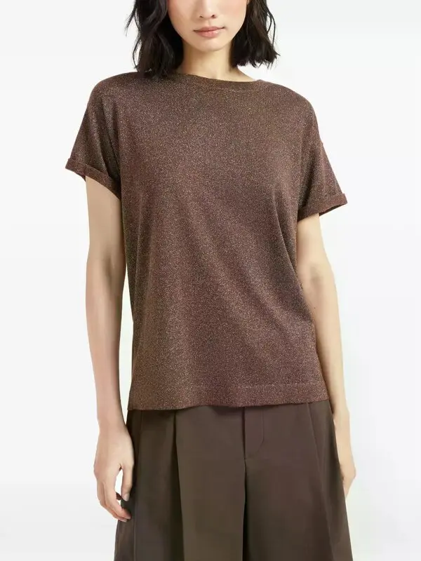 Brunello Cucinelli Round Neck T-shirt - Brown