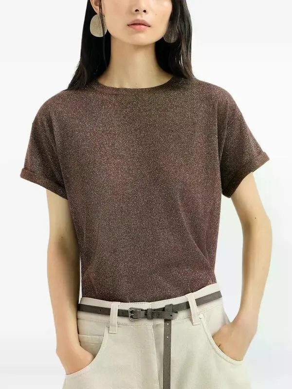 Brunello Cucinelli Round Neck T-shirt - Brown