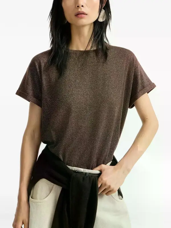 Brunello Cucinelli Round Neck T-shirt - Brown